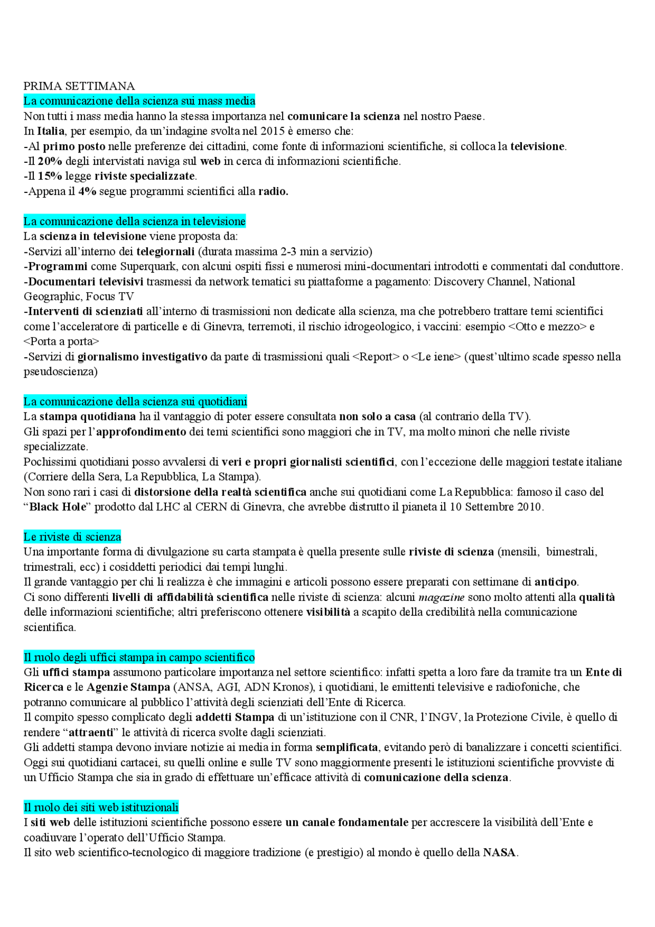 Comunicazione Ambientale Docsity