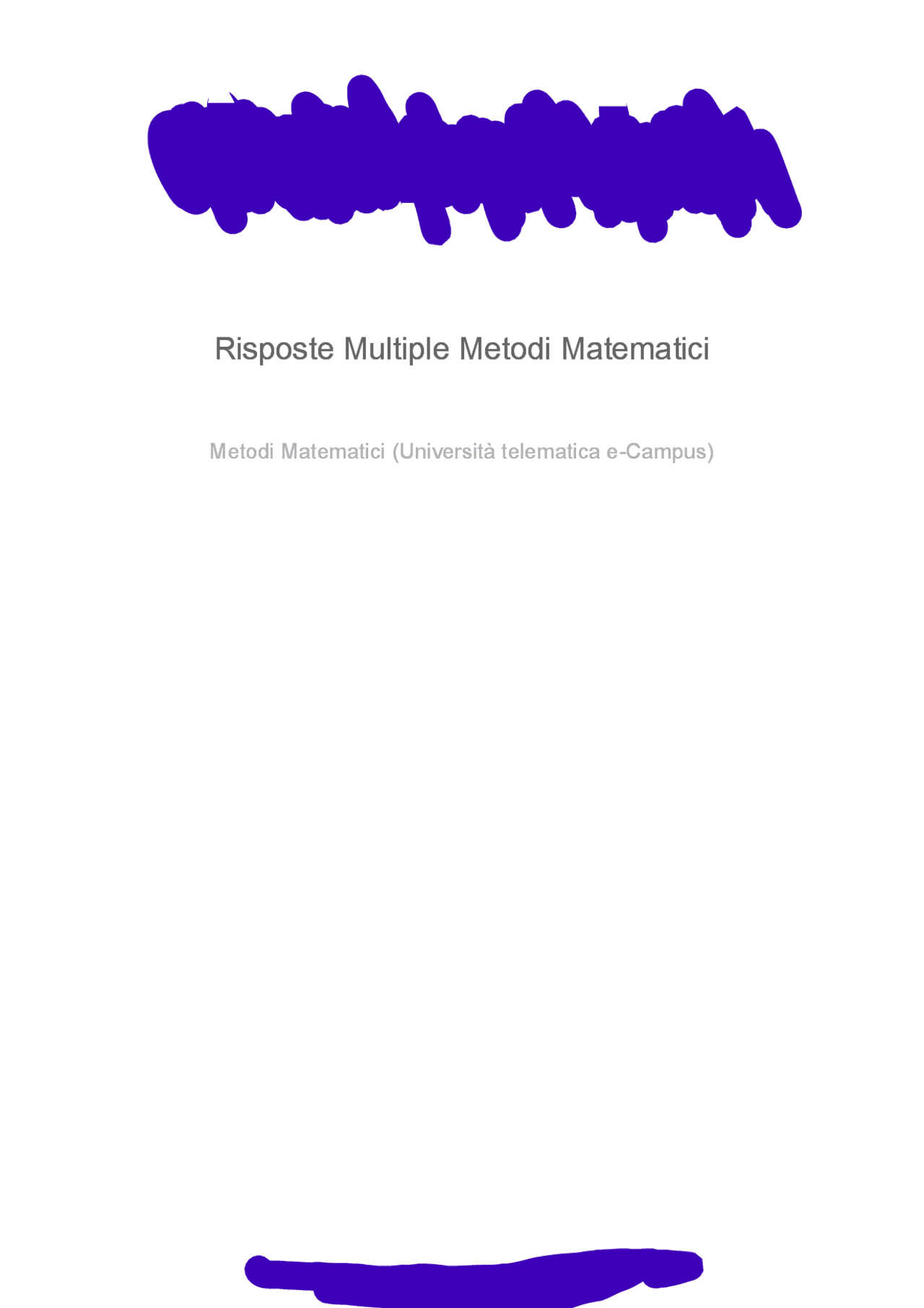 Metodi Matematici Multiple Docsity