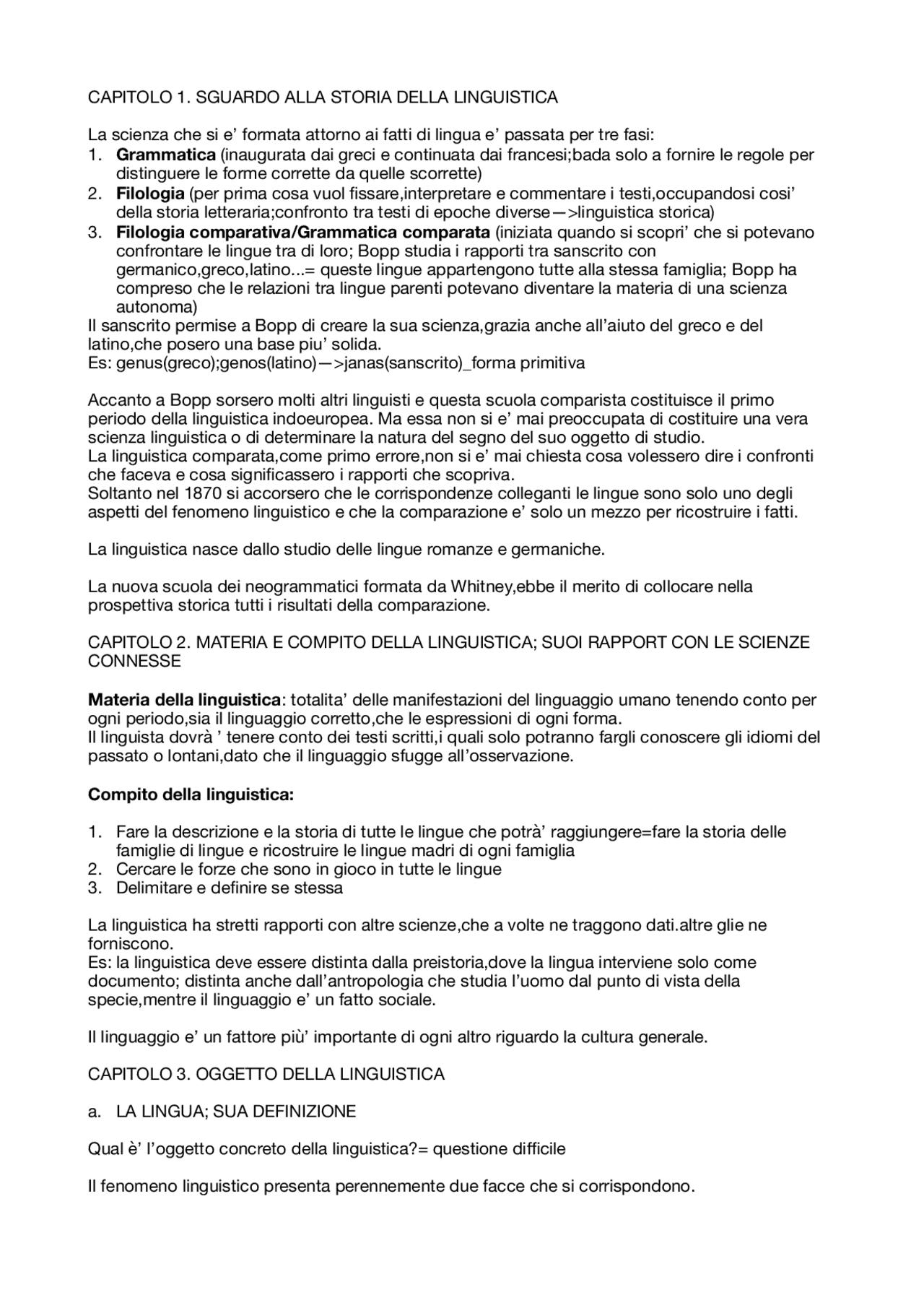 Appunti Libro Saussure Docsity