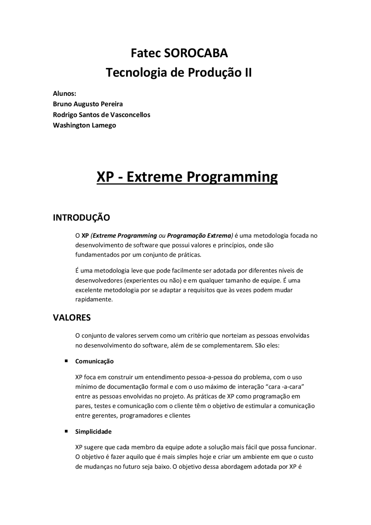 EXtreme Programming - Programação Intensa - Docsity