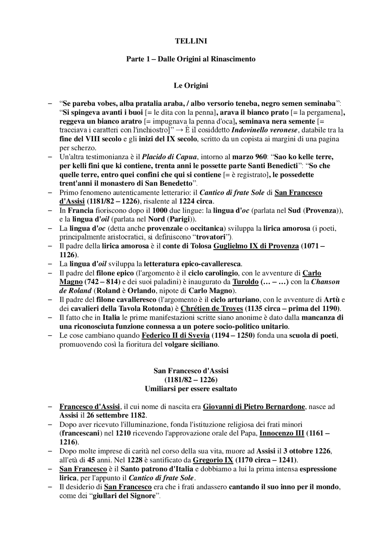 Riassunto Tellini Fino A Machiavelli Docsity