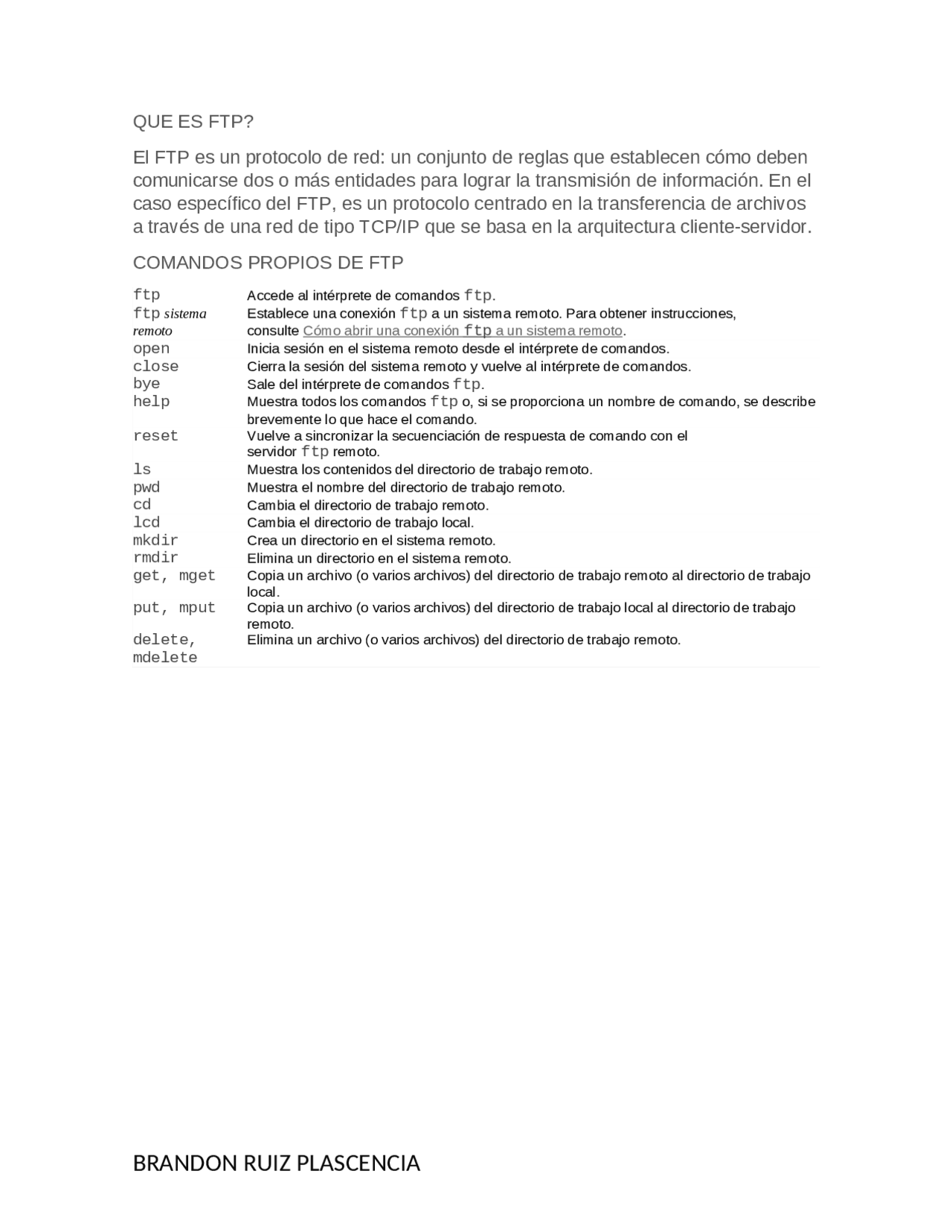 Que es FTP protocolo de red - Docsity