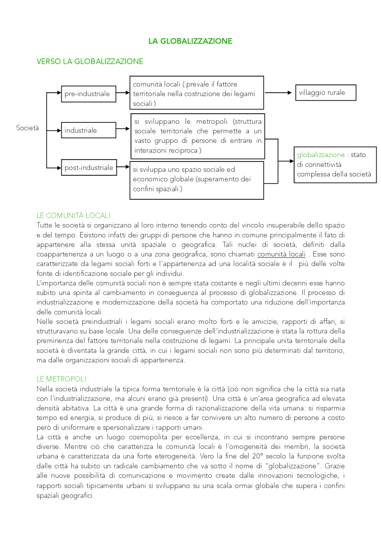 La Globalizzazione Appunti Scienze Umane Docsity