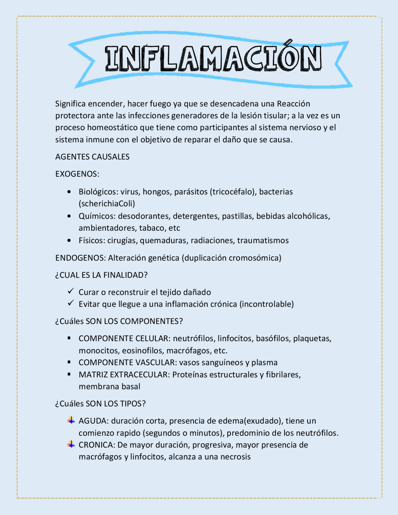 Resumen Inflamacion PatologÍa Docsity