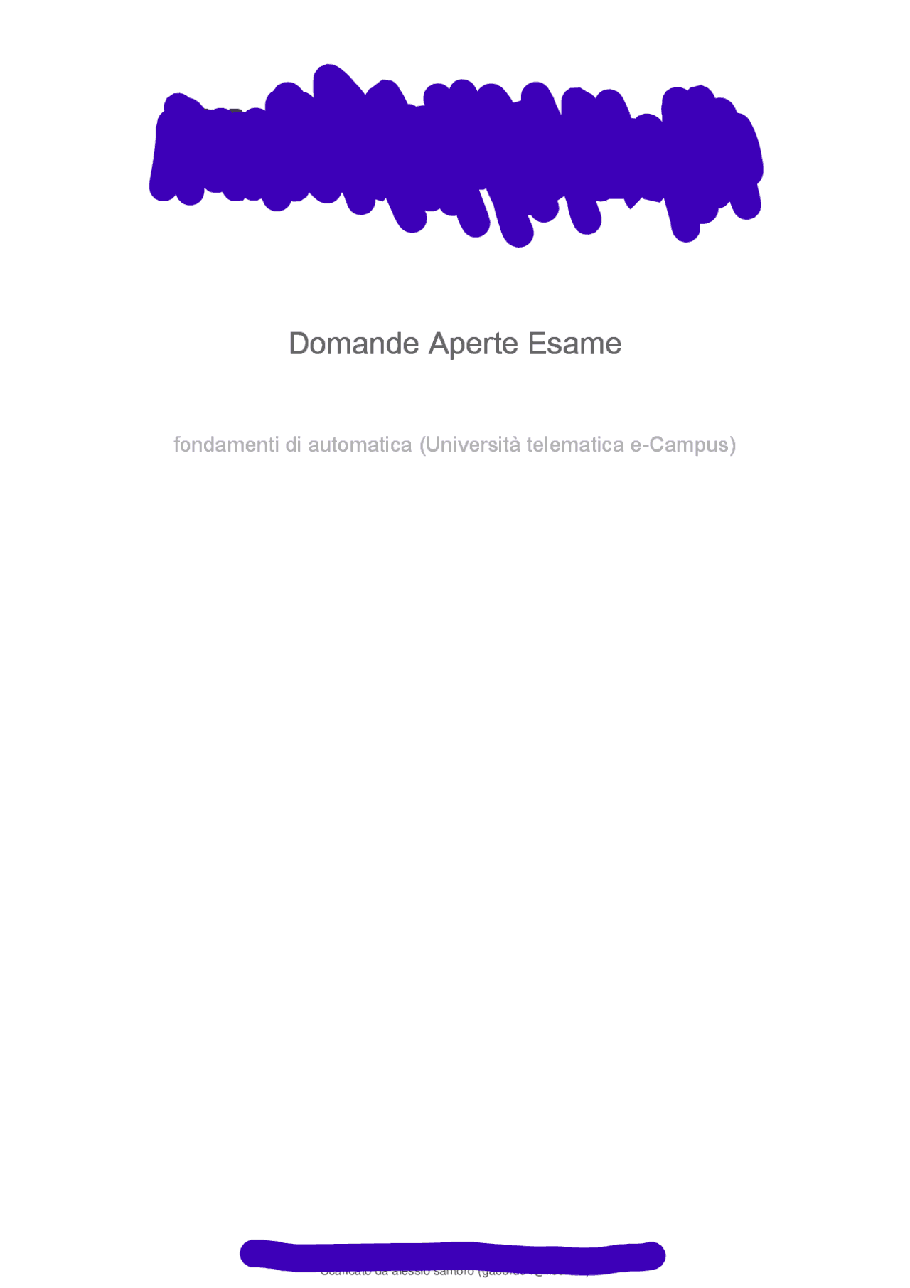 Fondamenti Di Automatica Risposte Aperte Docsity