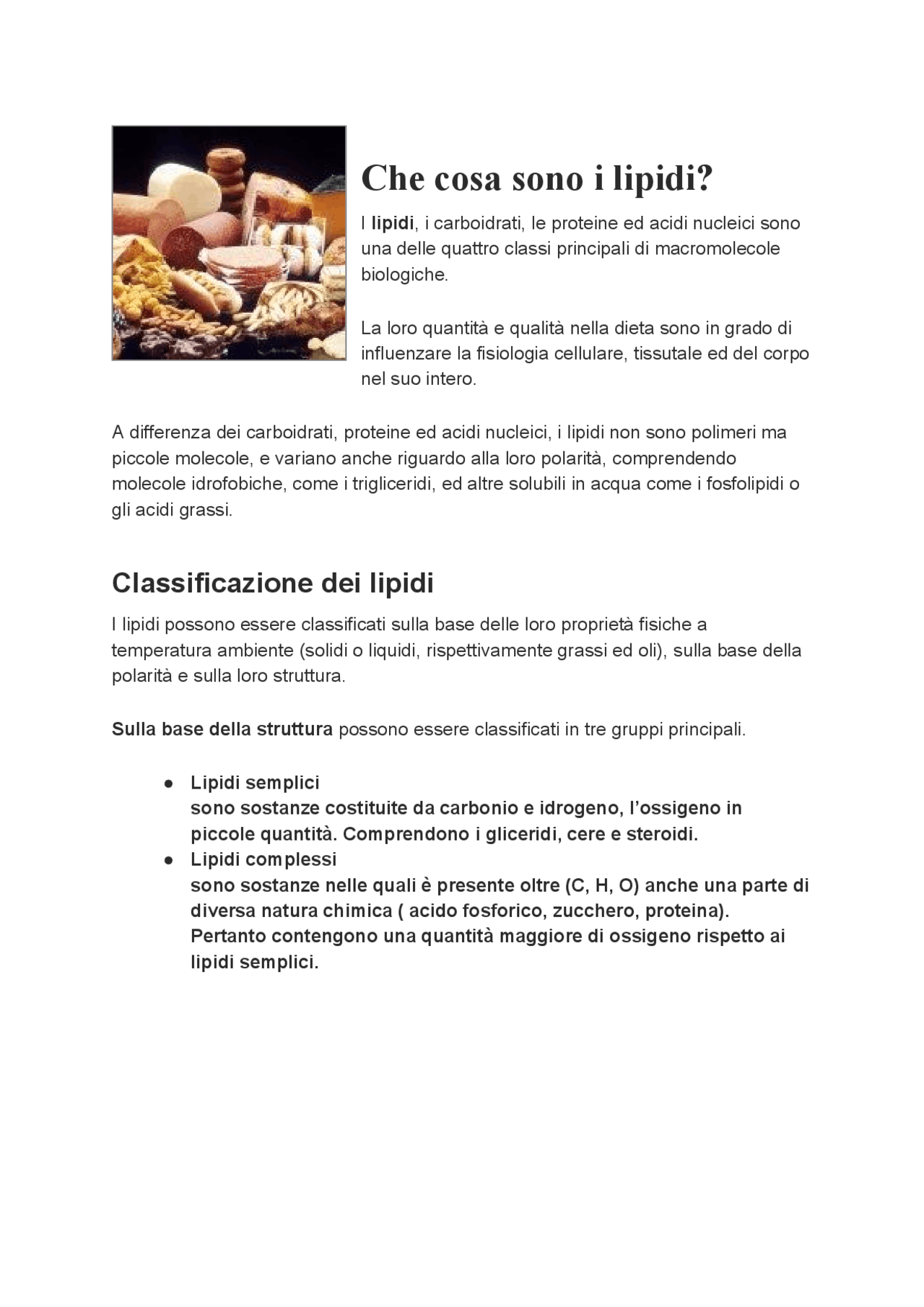 I Lipidi Grassi Del Cibo Docsity