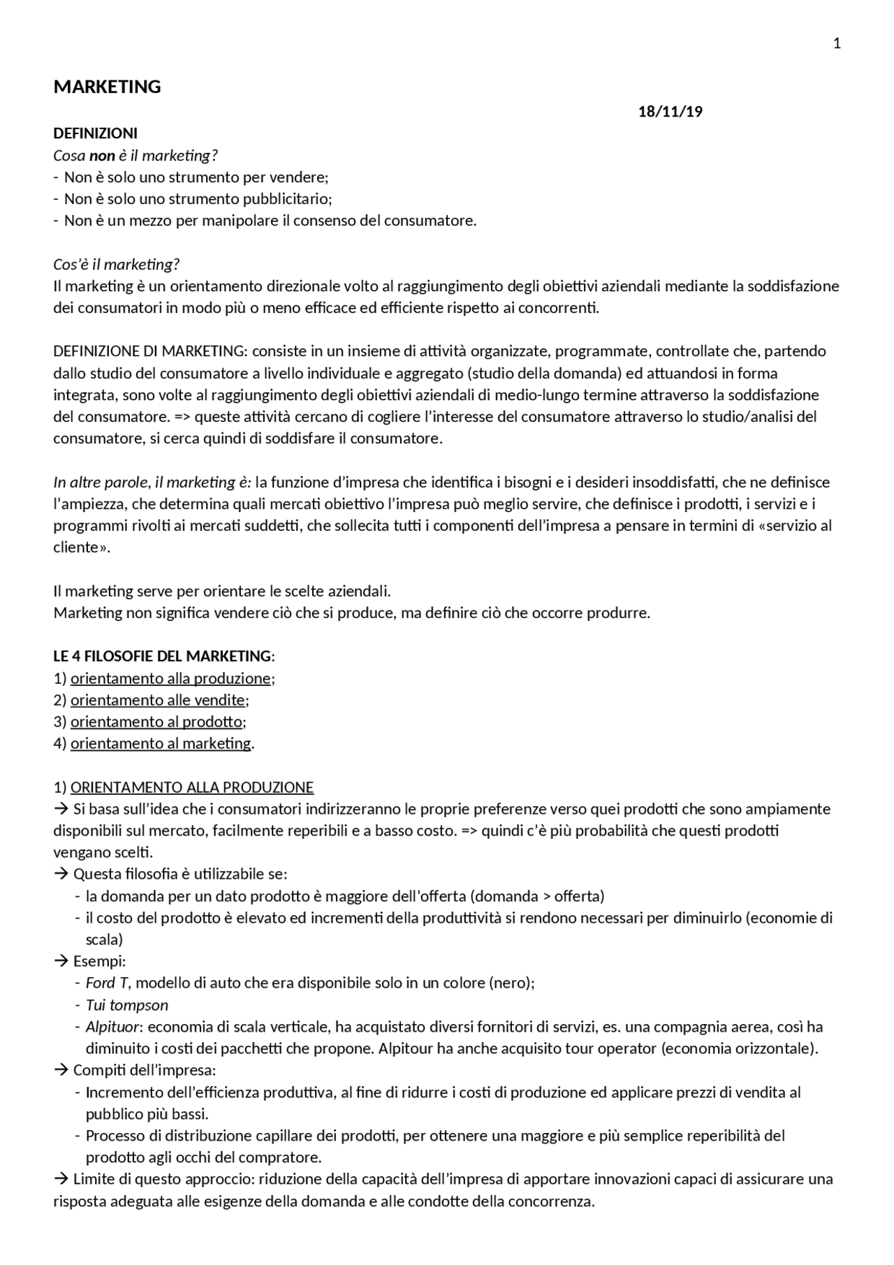 Appunti Di Marketing Parte 1 Docsity