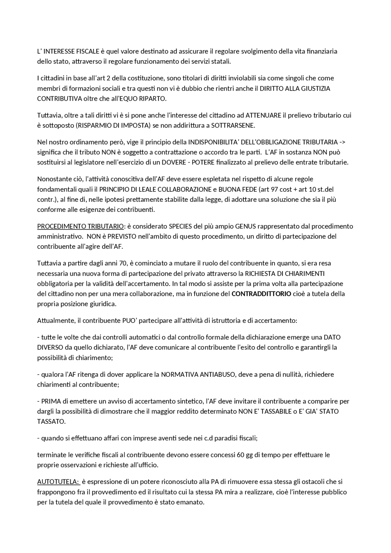Diritto Tributario Parte Iniziale Docsity
