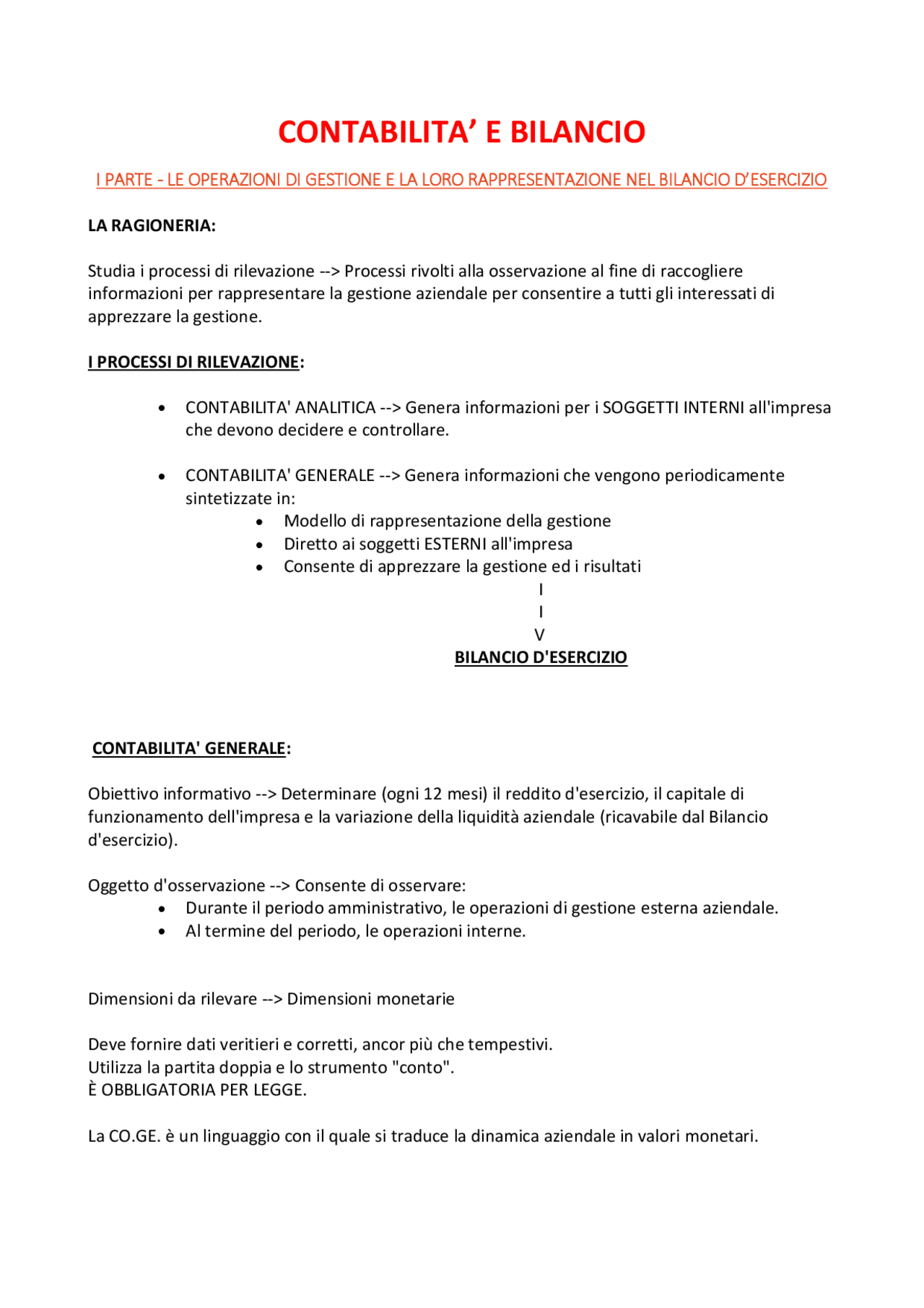 Contabilità E Bilancio Ragioneria Docsity