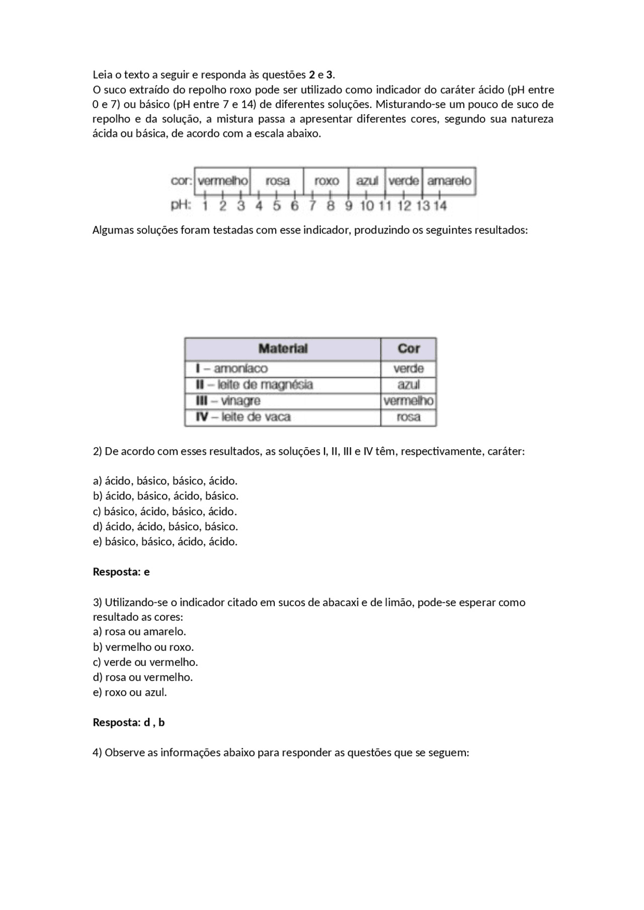 ATIVIDADE QUIMICA formulas quimicas | Exercícios Química | Docsity