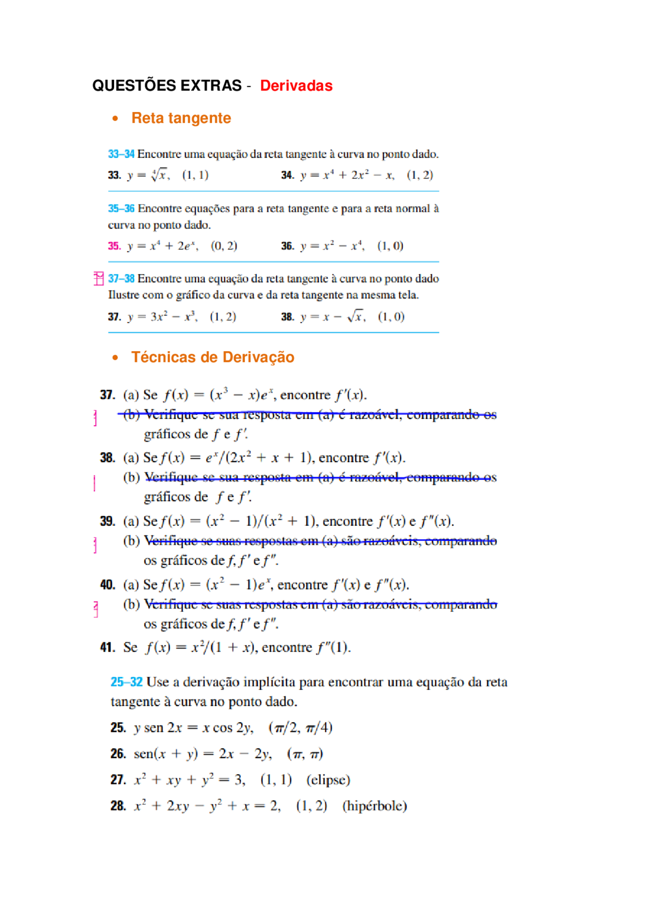 Questões De Cálculo Diferencial E Integral Docsity