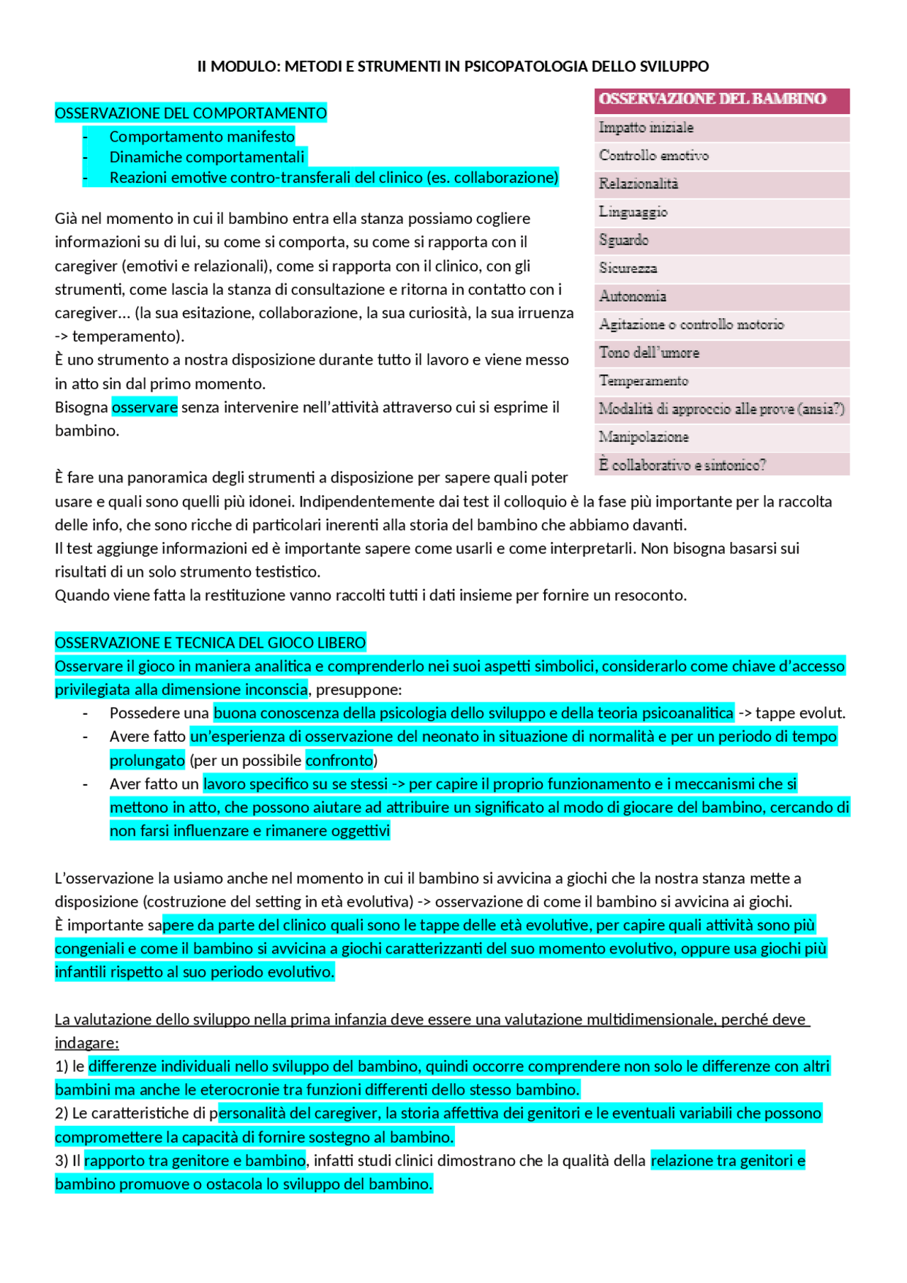 Psicopatologia Dello Sviluppo Modulo 2 Docsity