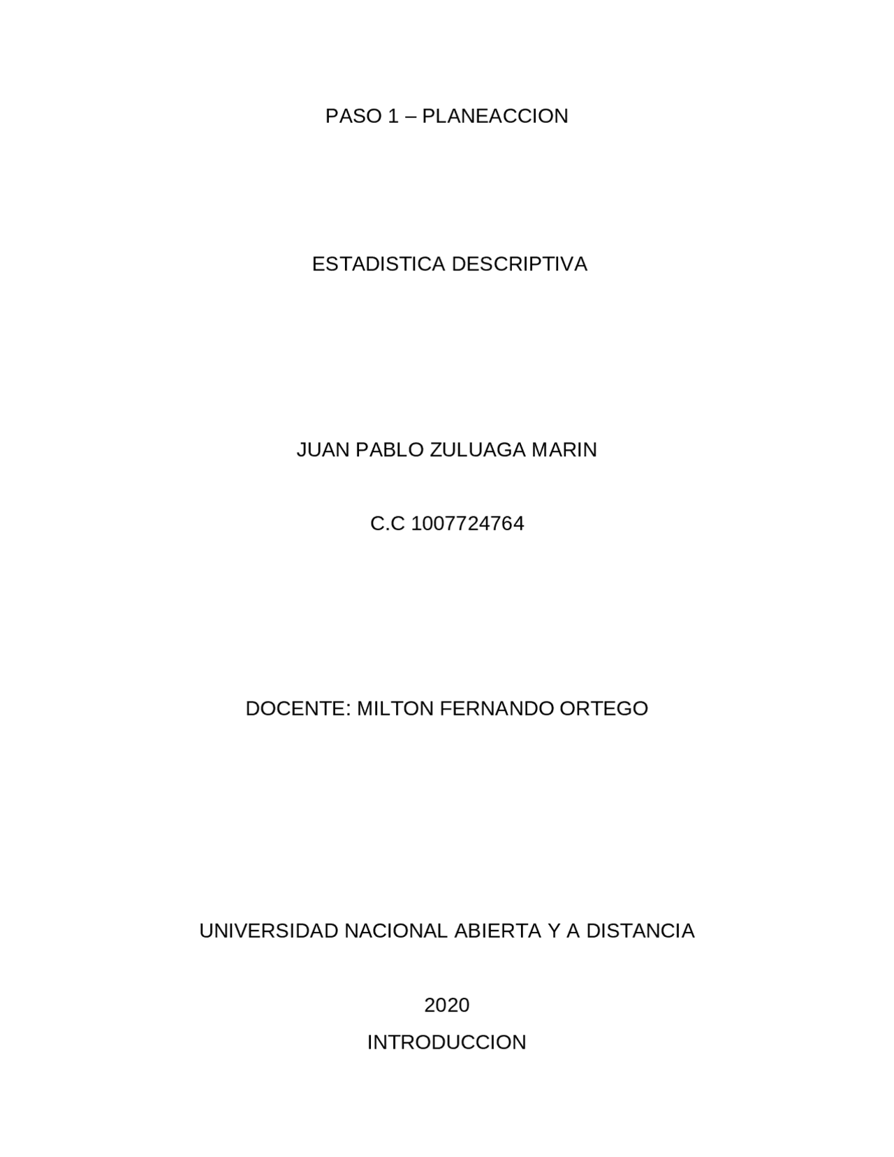 Estadistica Descriptiva Unad Paso 1 Docsity