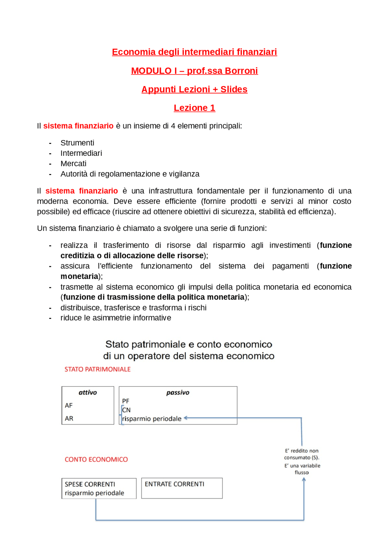Appunti Economia Degli Intermediari Finanziari Profssa Borroni Docsity
