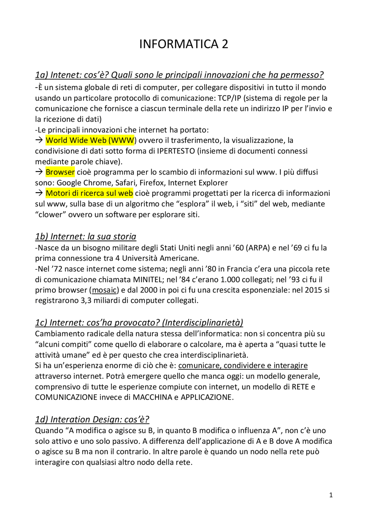 Introduzione Allinformatica Seconda Parte Abrusci Docsity
