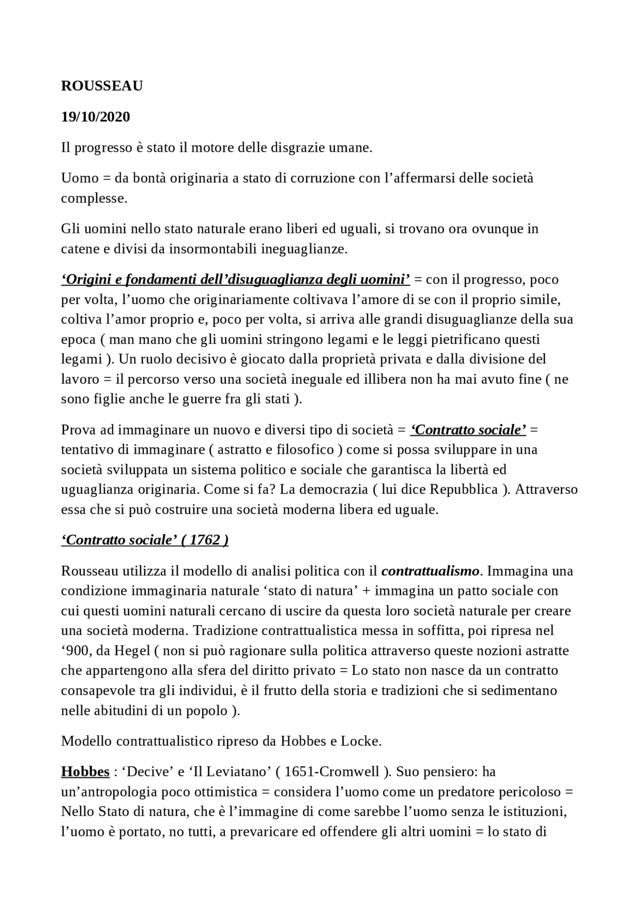 Riassunto corso di Storia delle Dottrine Politiche ( Università degli ...