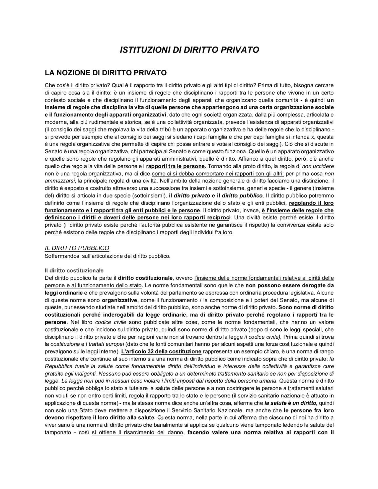 Appunti Completi Di Istituzioni Di Diritto Privato Docsity
