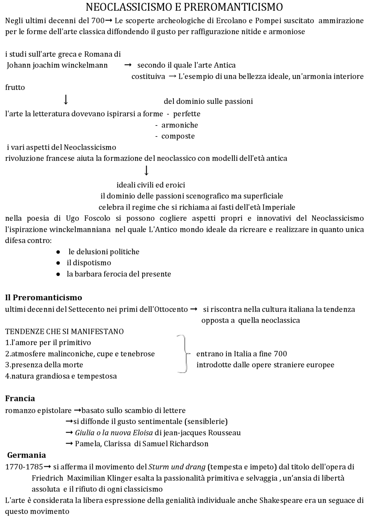 Neoclassicismo E Preromanticismo Docsity