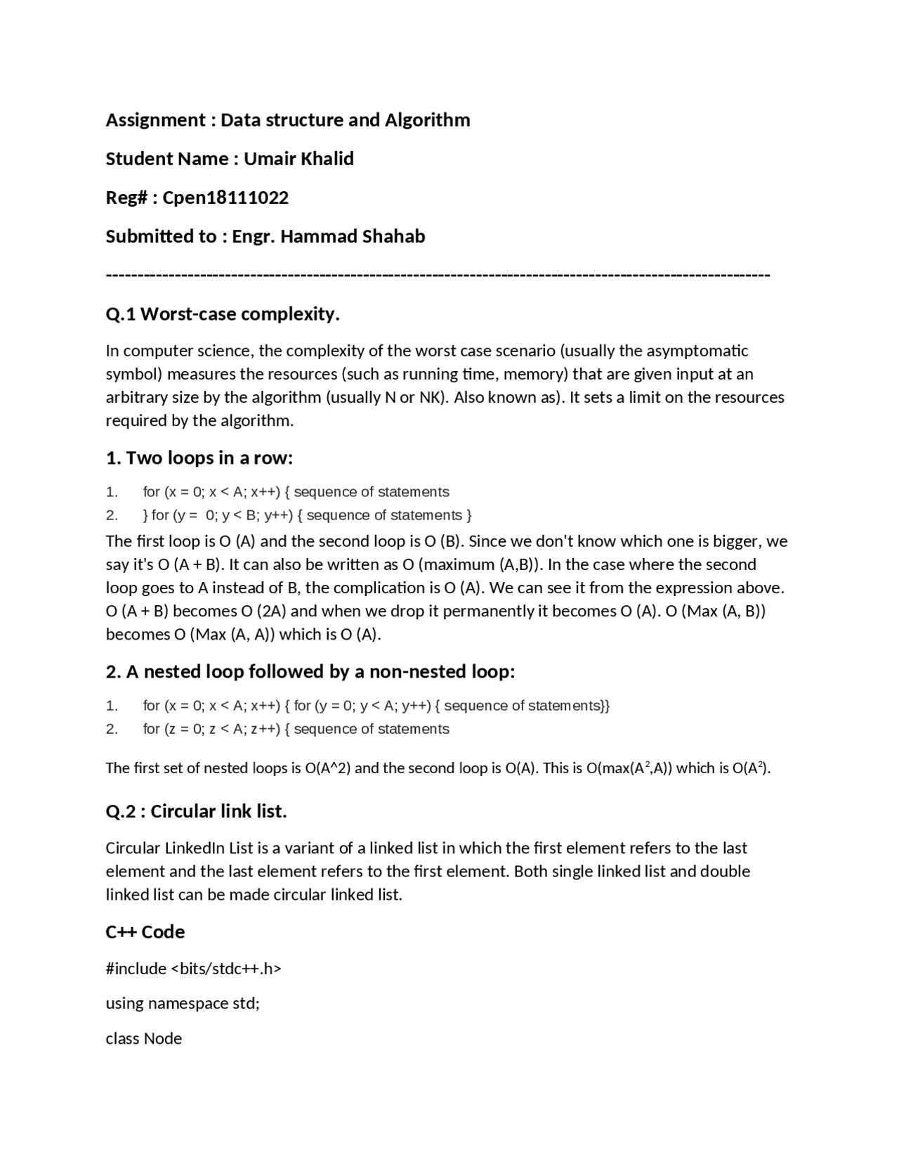 Data Structure And Algorithms Docsity