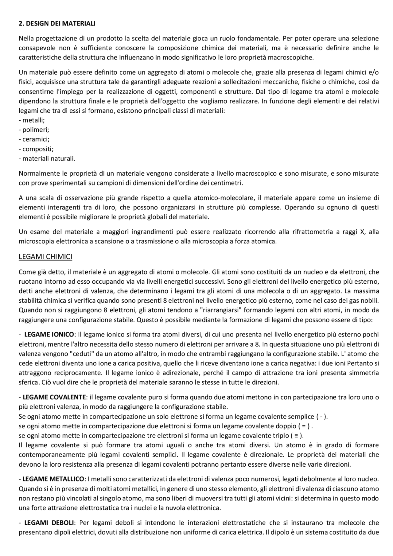 Scienze Dei Materiali Docsity