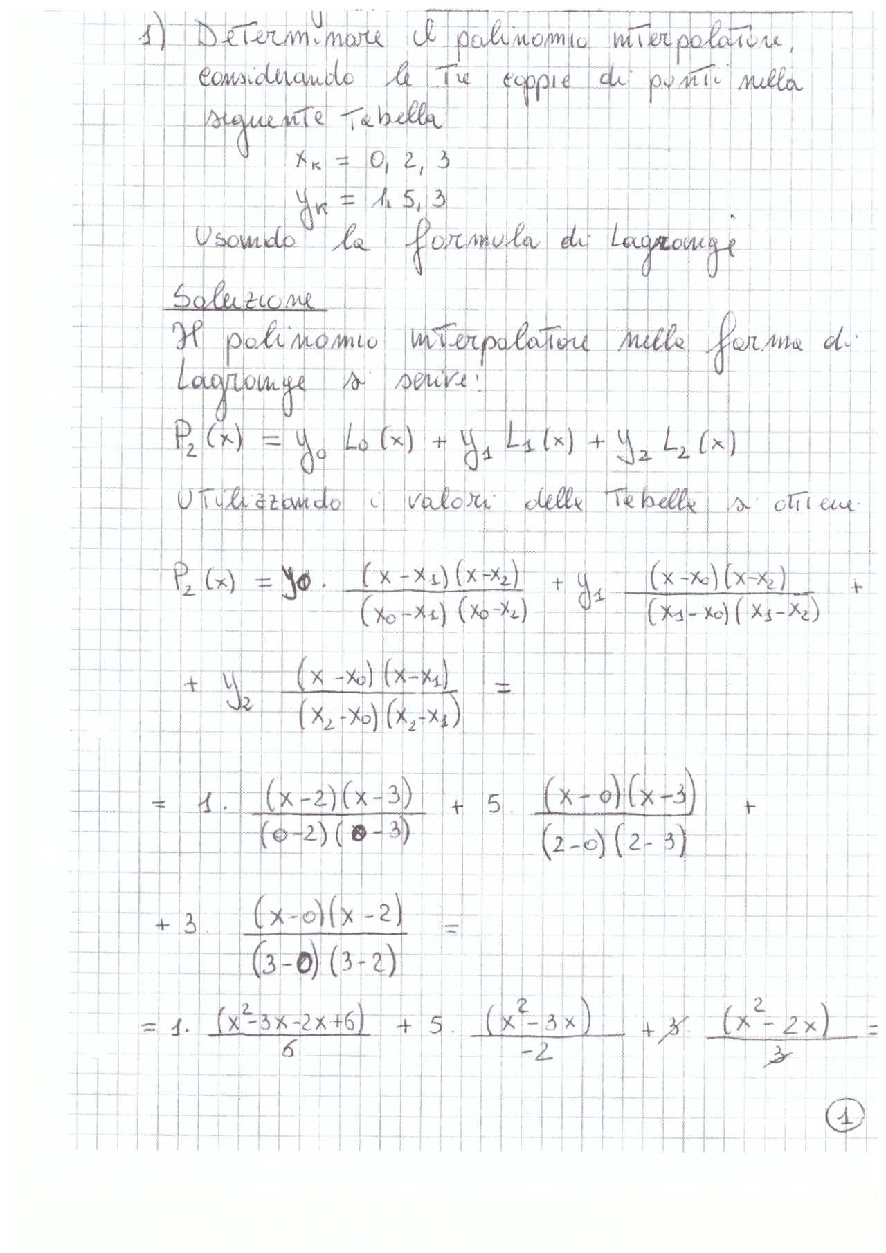 Esercizio Metodi Numerici Docsity