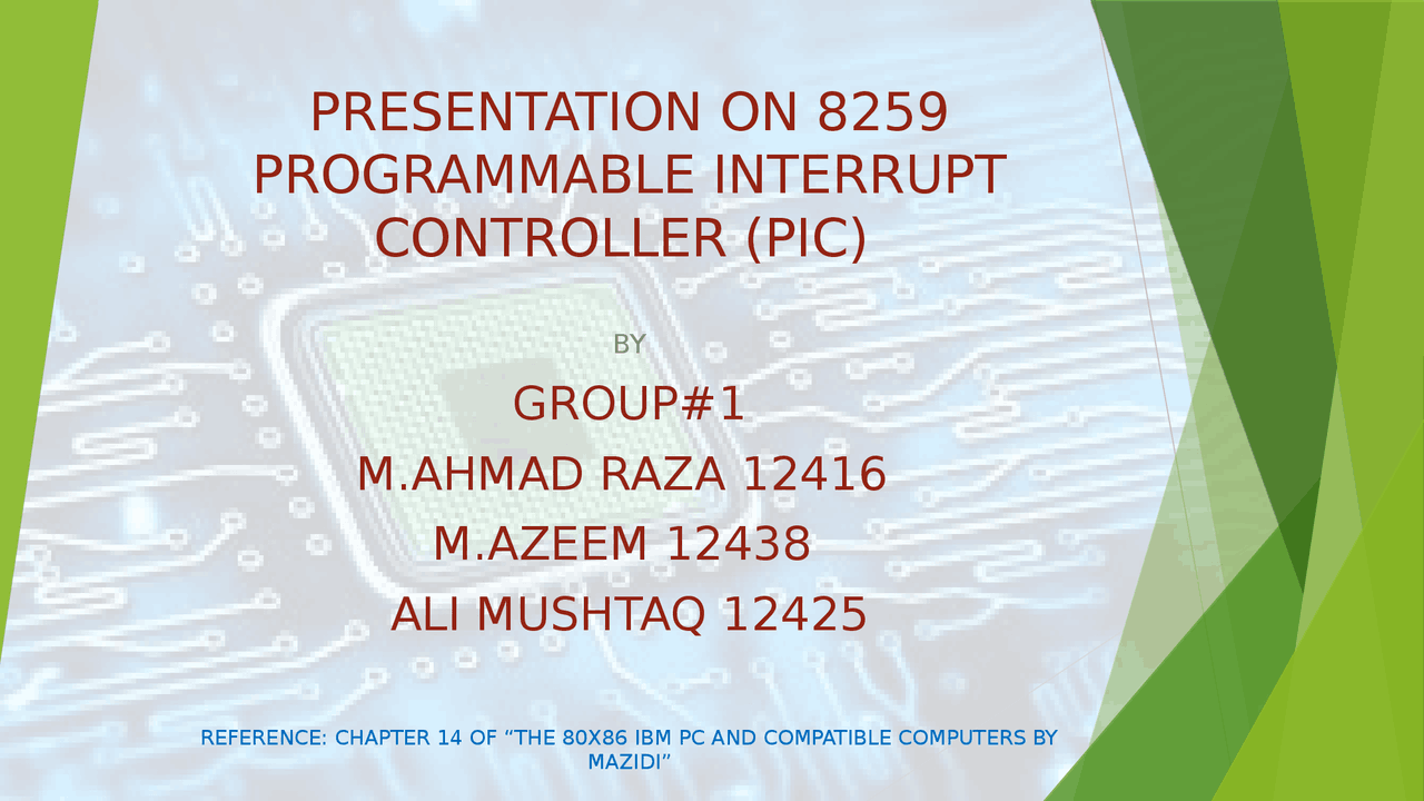 Group#1: PIC 8259 - Pin Descriptions & Functionality | Slides ...
