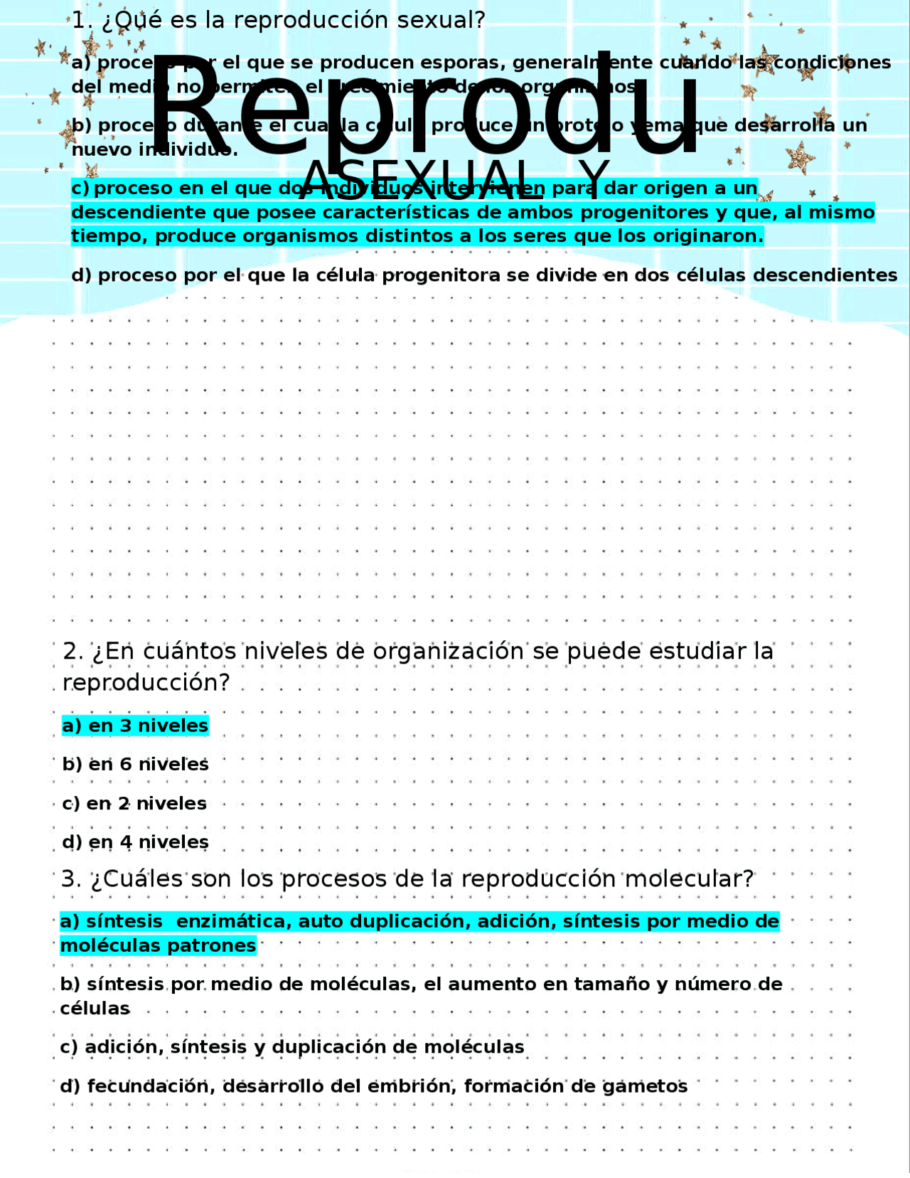 Reproduccion Sexual Y Asexual Docsity