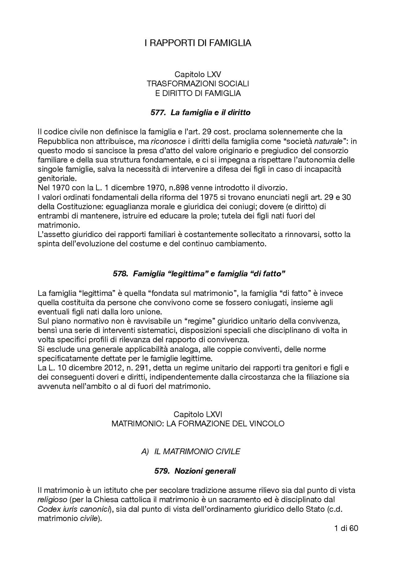 I Rapporti Di Famiglia Docsity