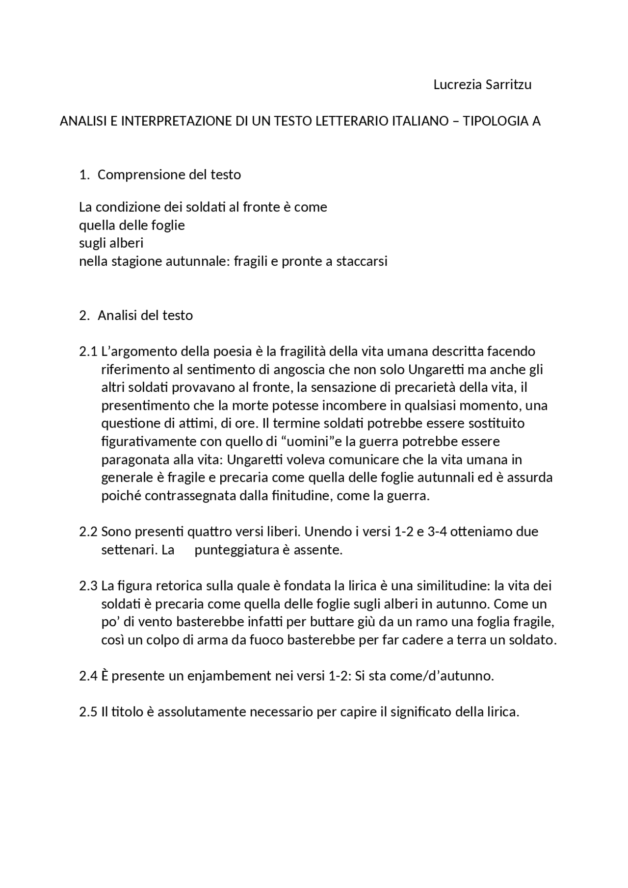 Soldati Ungaretti Docsity