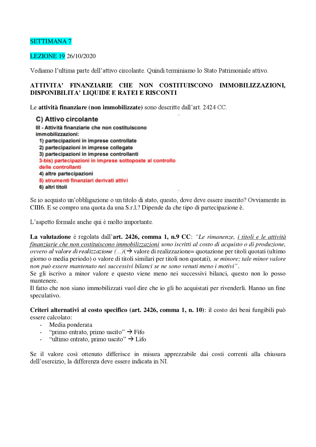 Riassunti Appunti Bilancio Desercizio Prof Bagnoli Parte 2 Docsity