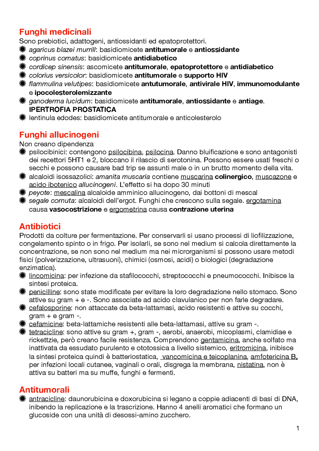 Appunti Intero Corso Molto Sintetici Di Farmacognosia Prof
