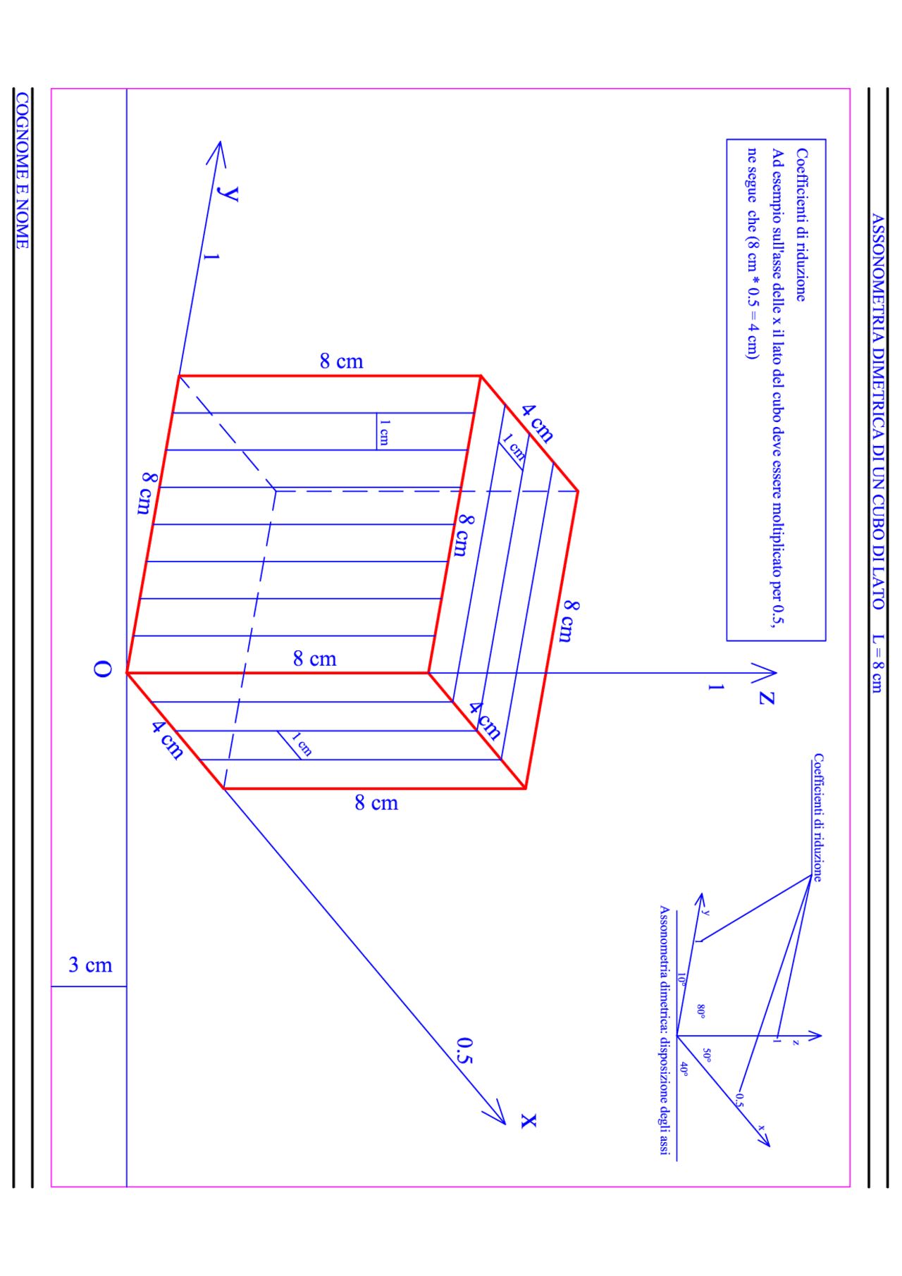 Assonometria Dimetrica Di Un Cubo Esercizi Di Disegno Tecnico Docsity