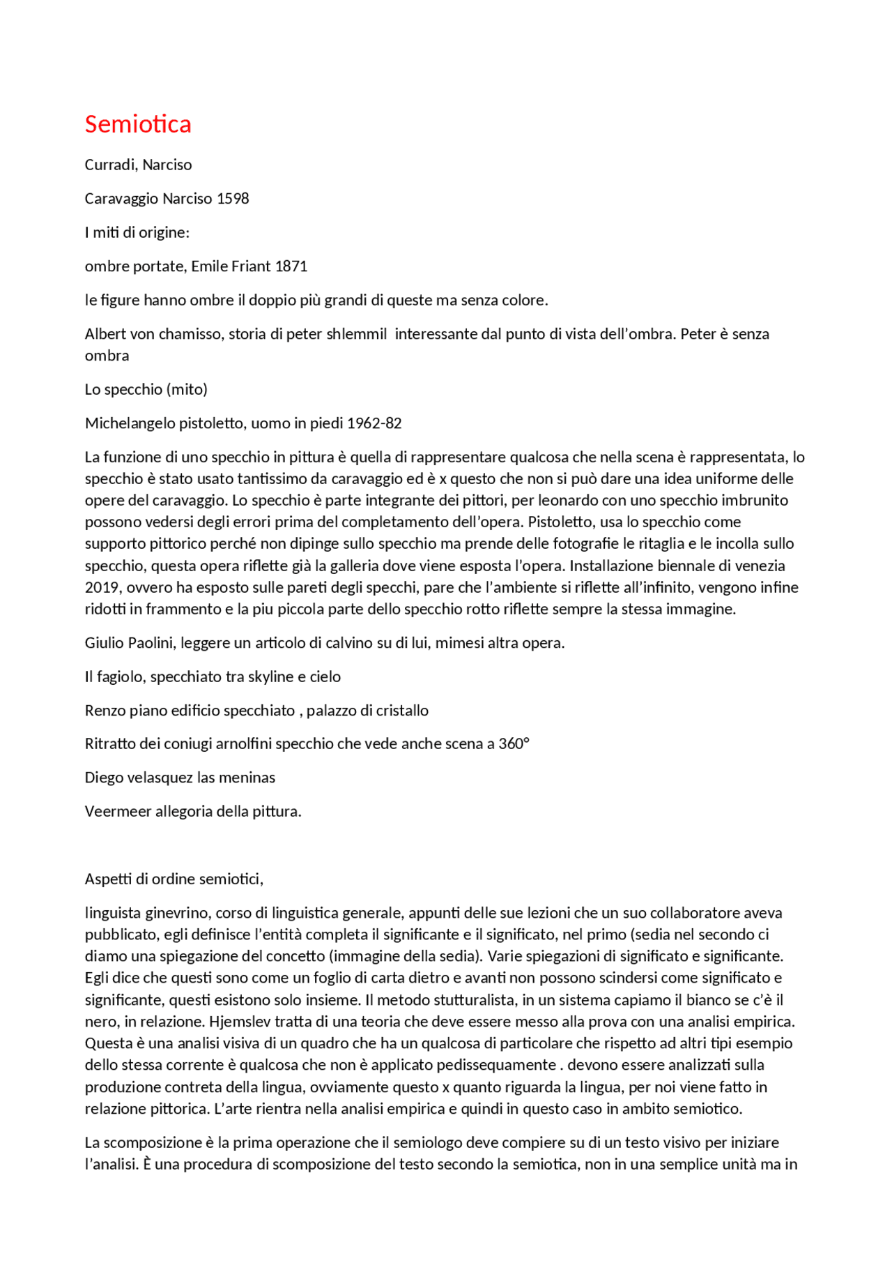 Semiotica Appunti Rapidi Di Lezione Docsity
