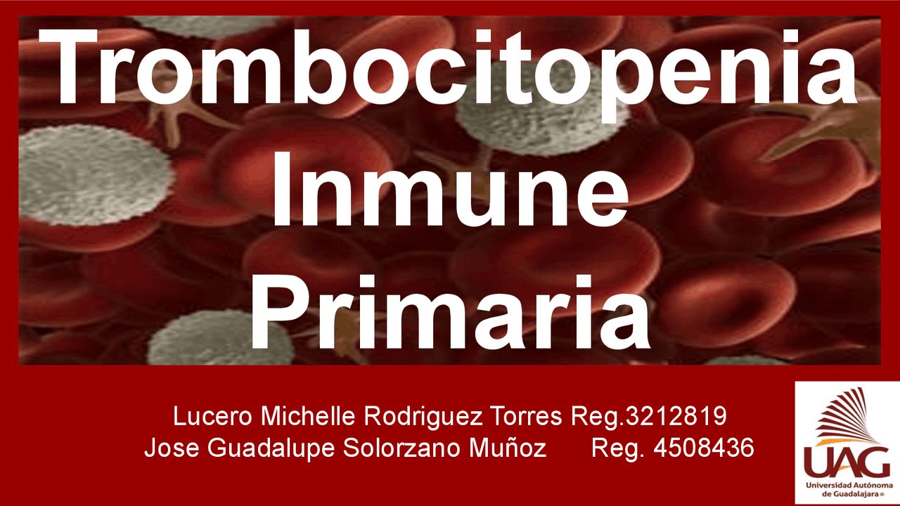 Trombocitopenia inmune primaria - Docsity