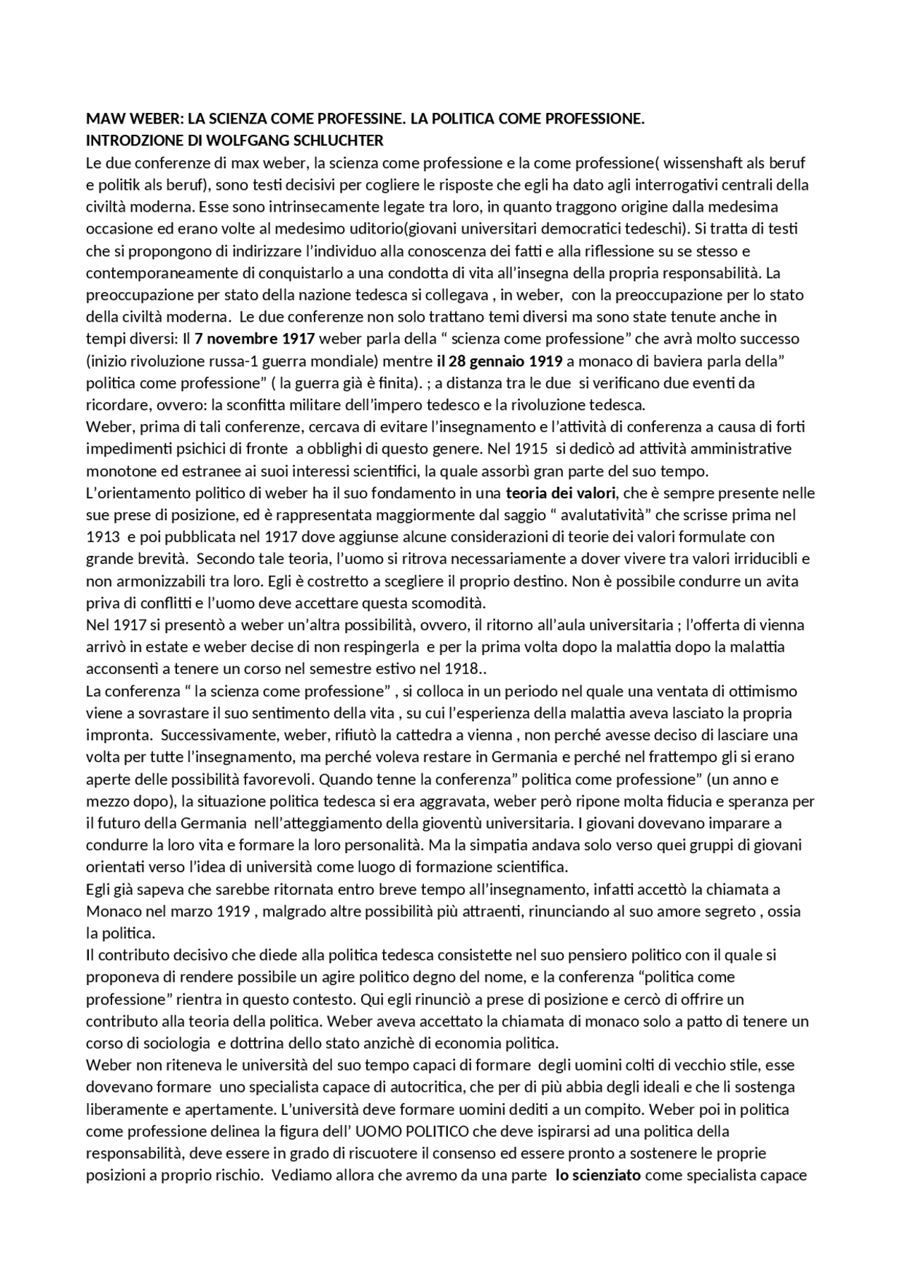 Riassunto Max Weber Docsity