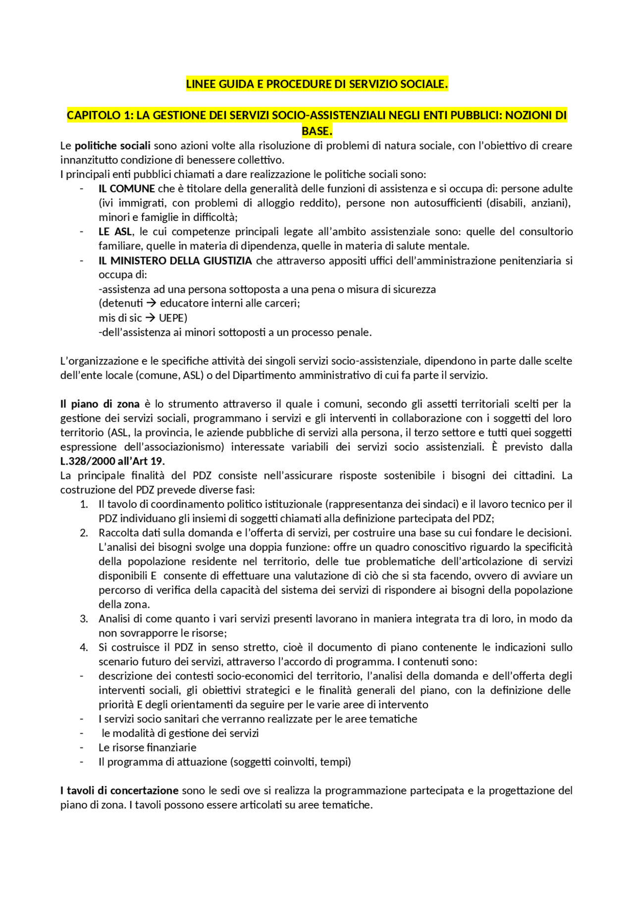 Linee Guida E Procedure Di Servizio Sociale Raineri E Corradini