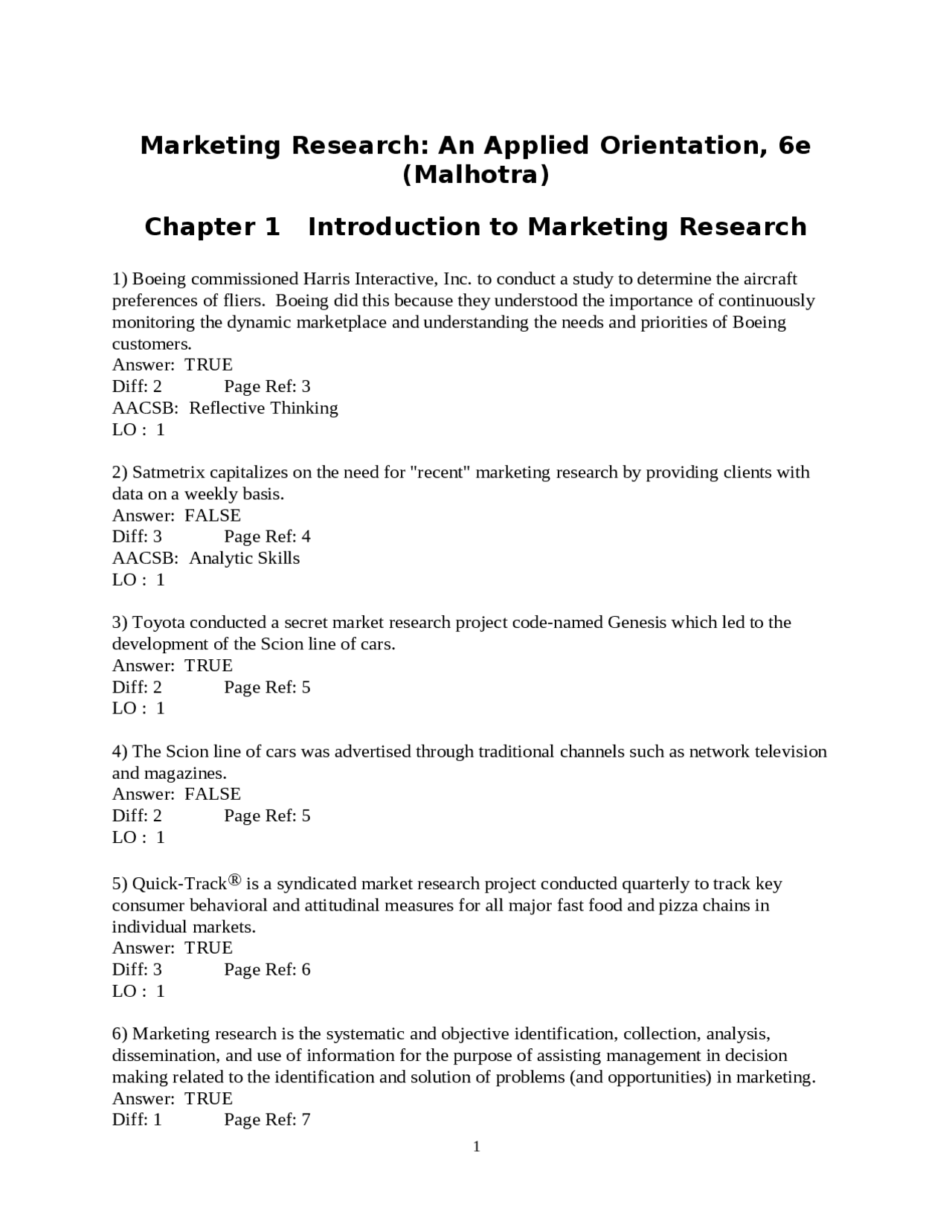 Test chapter 1 investigación - Docsity