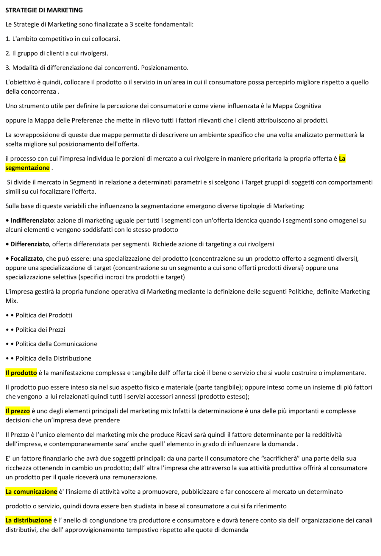 Strategie Di Marketing Economia E Gestione D Impresa Docsity