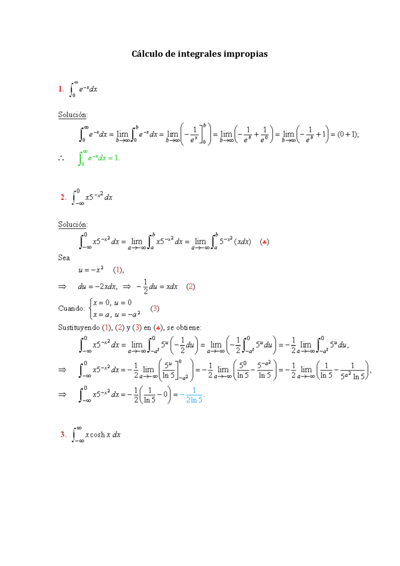 Exercicis cálcul de integrals - Docsity