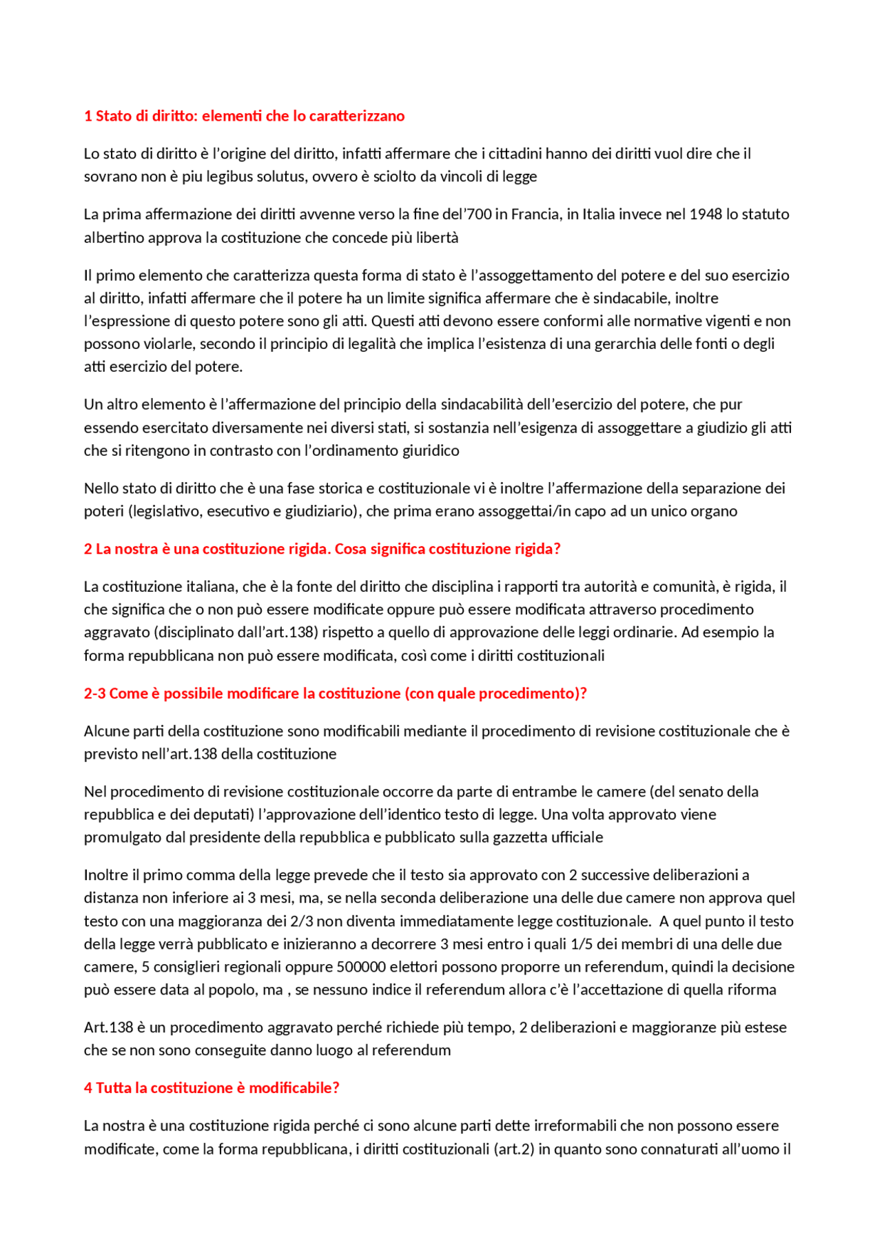 Diritto Pubblico Domande+Risposte Qualitative - Docsity