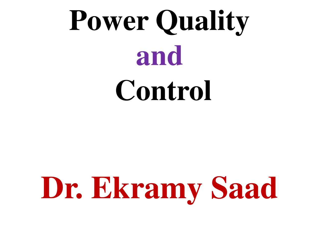 Lectures In Power Quality Docsity