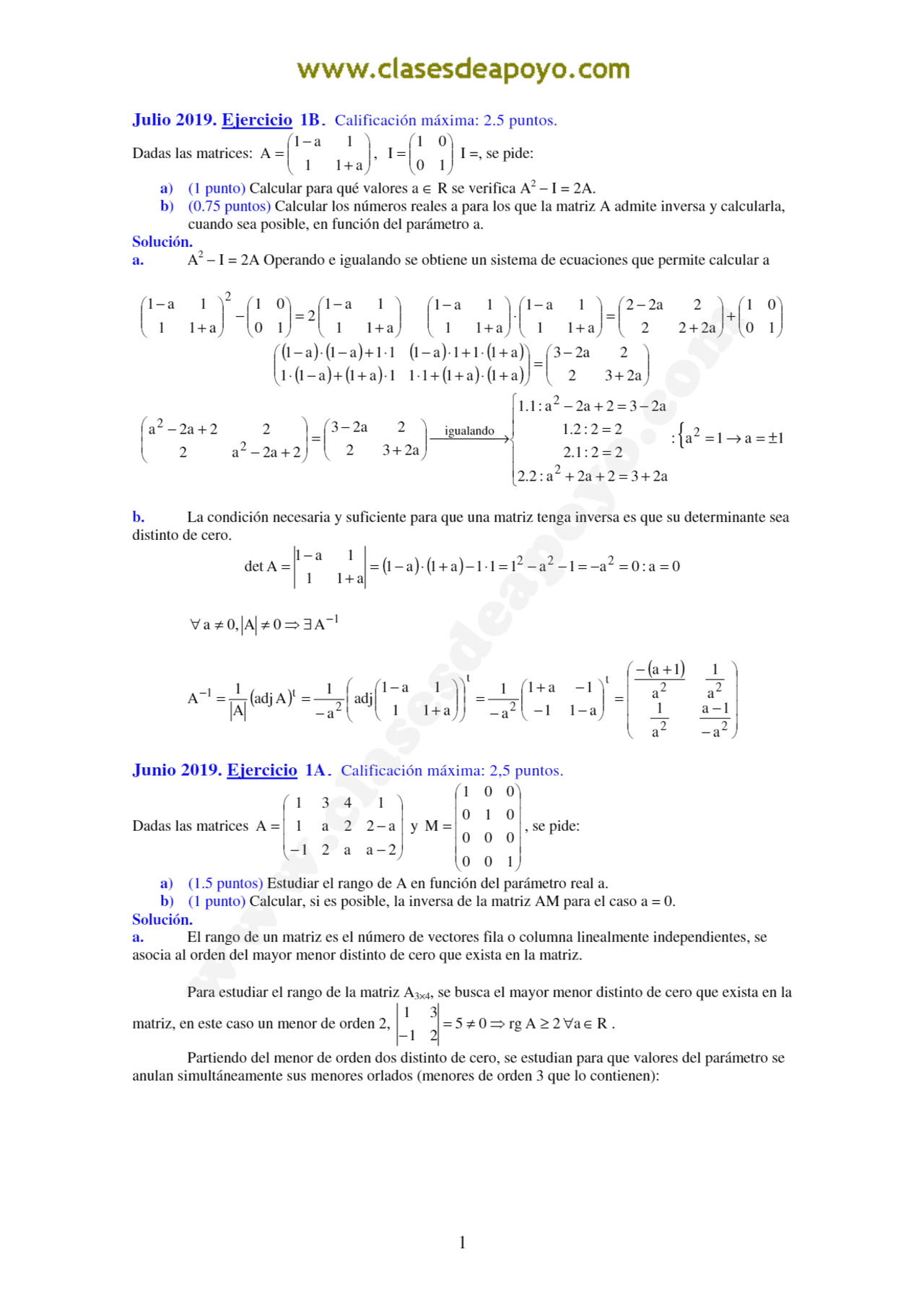 Matrices Soluciones Apuntes De Matemáticas Orientadas A Las