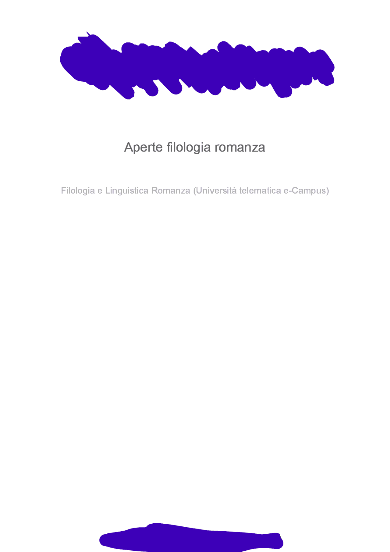 Filologia Romanza Risposte Aperte Docsity