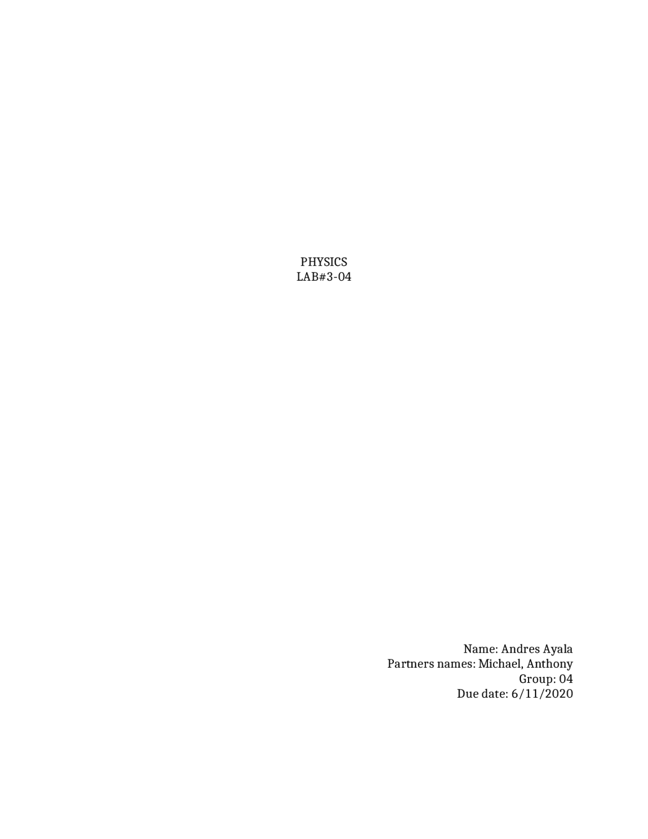 Physics Lab Report Forces Docsity