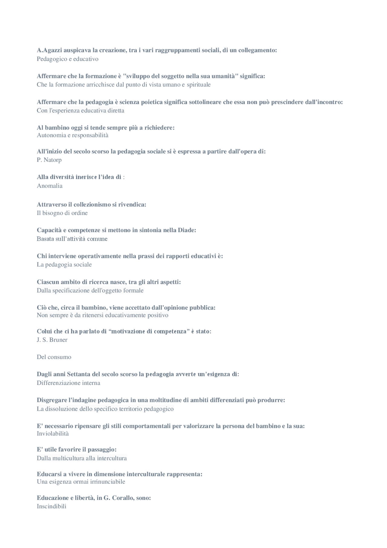 Pedagogia Generale Scienze Delleducazione E Della Formazione L19 Docsity