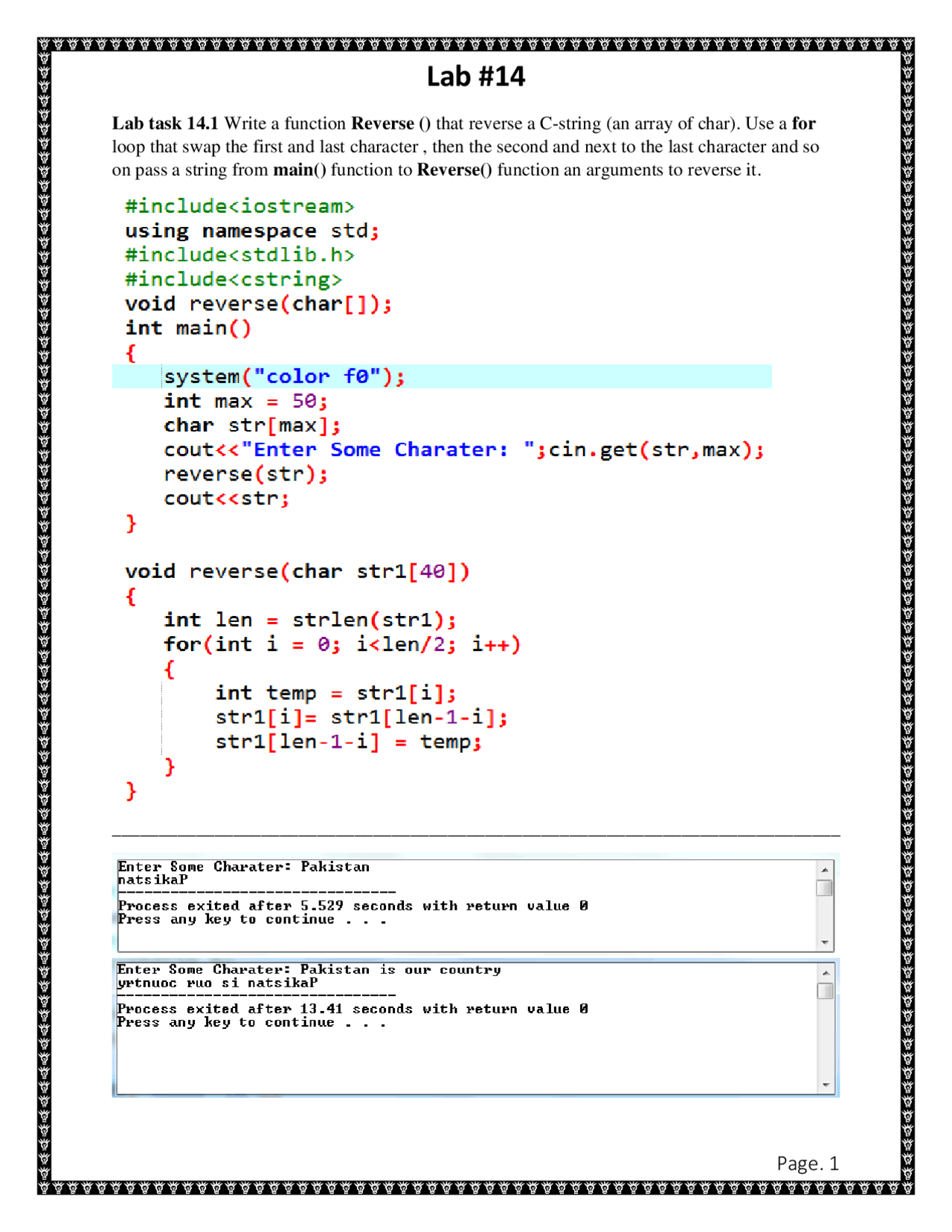 Programming Fundamental C Lab Task 14 Docsity