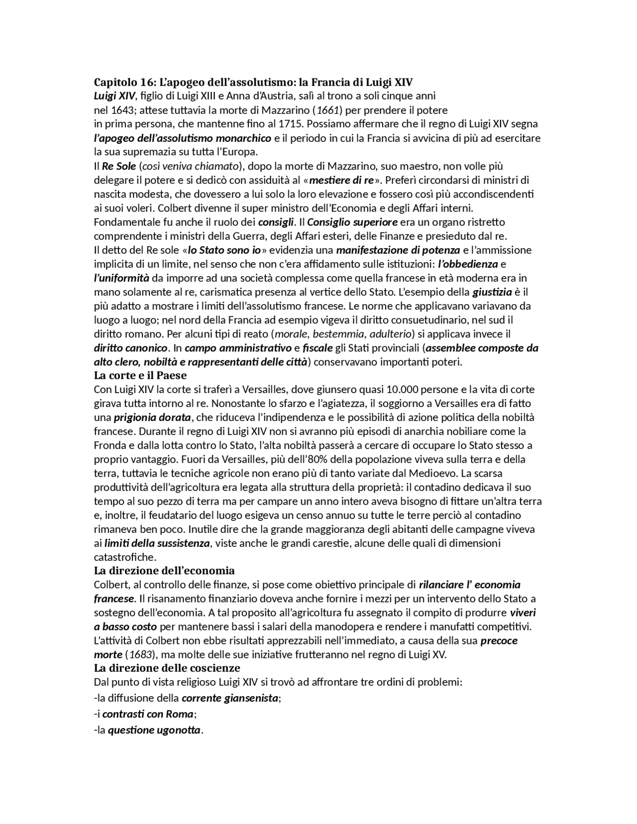 Lapogeo Dellassolutismo La Francia Di Luigi Xiv Docsity