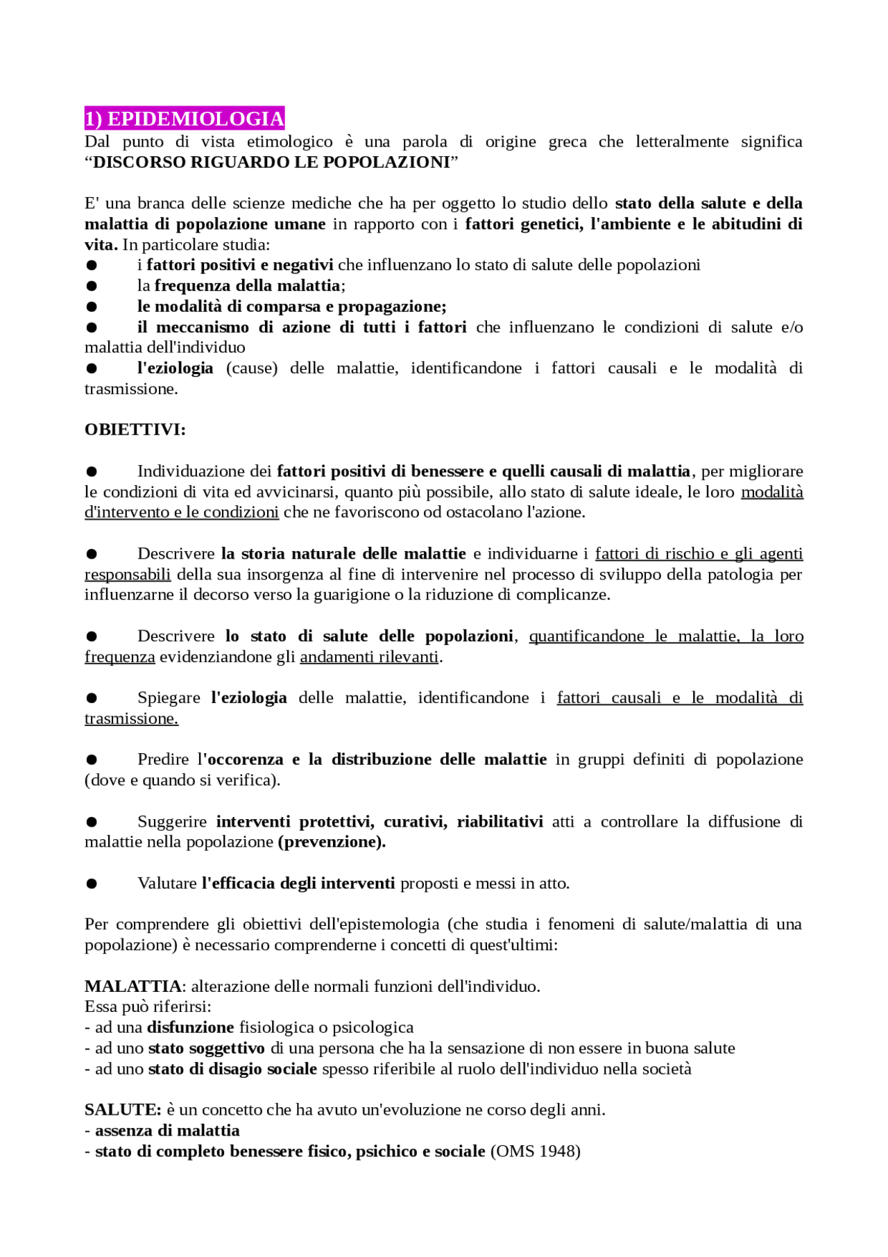 Igiene Epidemiologia Docsity