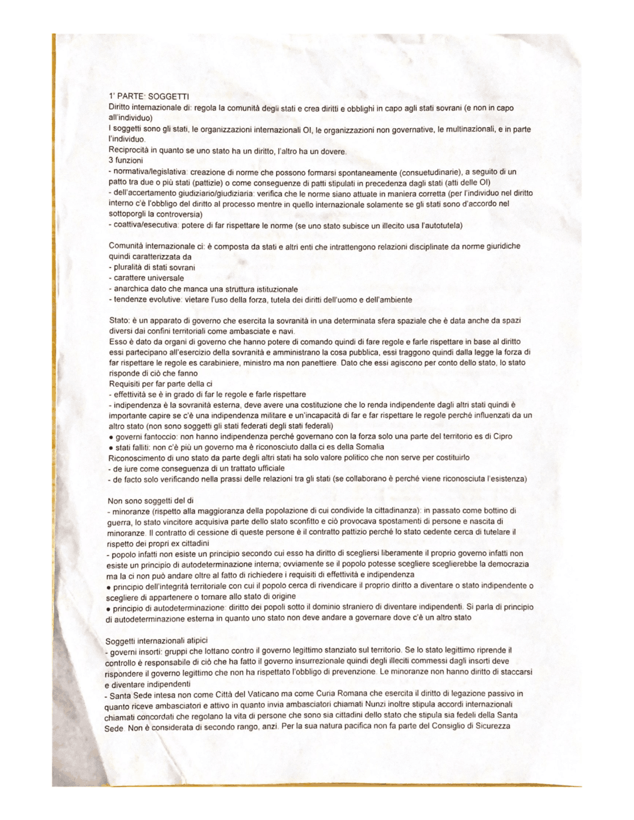 Diritto Internazionale Docsity