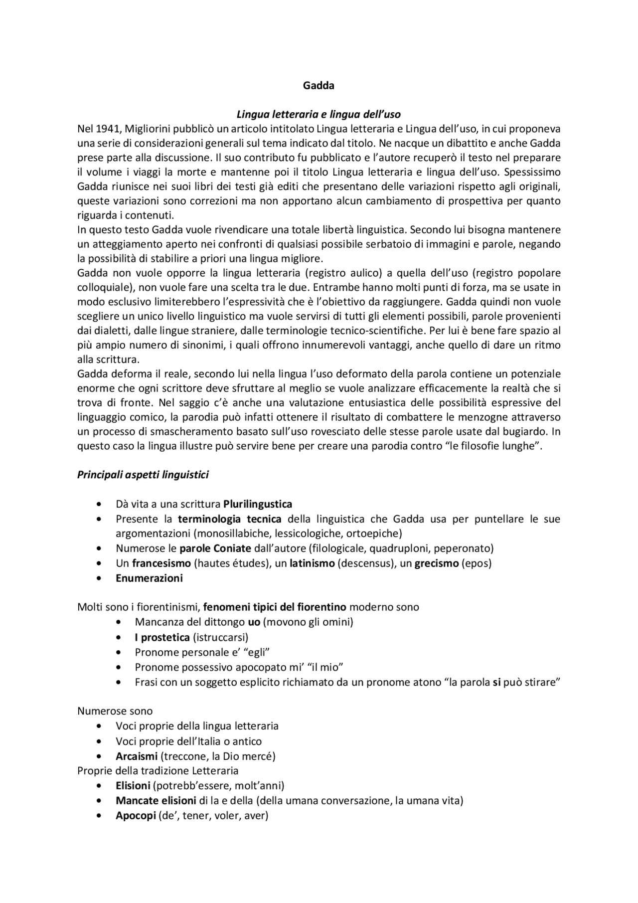 Riassunto Del Libro Gadda Docsity